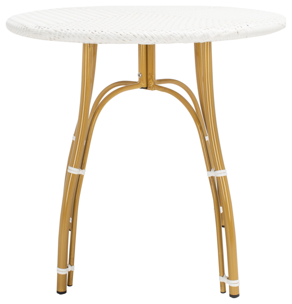 Safavieh Kylie Rattan Bistro Table, #N/A - Tropical - Outdoor Pub And ...