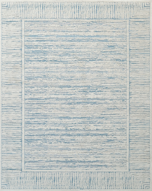 High-Low Savannah Blue/Ivory Rug, 8'9" x 11'10" - Contemporary - Area ...