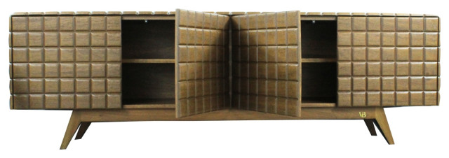 Natural Wood Square Console - Midcentury - Buffets And Sideboards - by ...