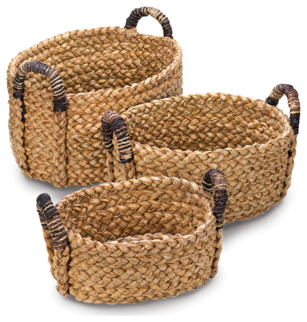 Rustic Woven Nesting Baskets - Farmhouse - Baskets - by VirVentures | Houzz