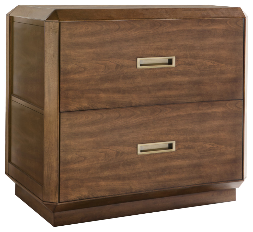 Westcliffe Two Drawer Nightstand, Brown - Transitional - Nightstands ...