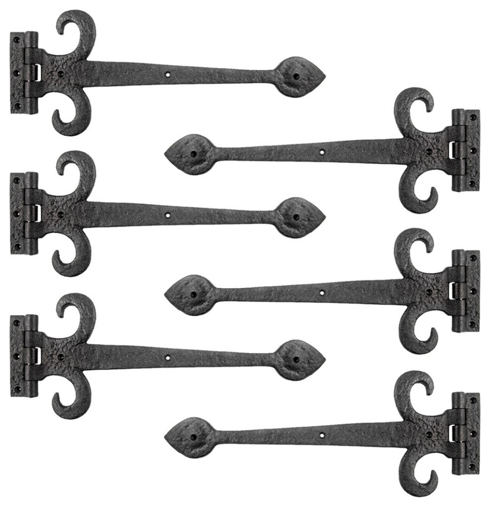 Wrought Iron Strap Hinge Fleur de Lis Heavy Duty 15-1/2" | Set of 6 ...