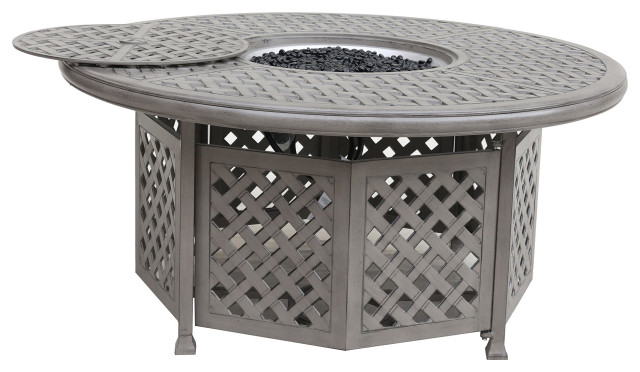 5 Piece Aluminum Chat high Fire Pit Set - Traditional - Outdoor Lounge ...