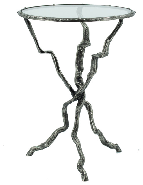 Aluminum Twig Cross Side Table 17x17x23.5" - Rustic - Side Tables And ...