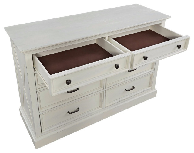 Unique Dresser, Double Design With 8 Drawers & Antique Nickel Pulls ...