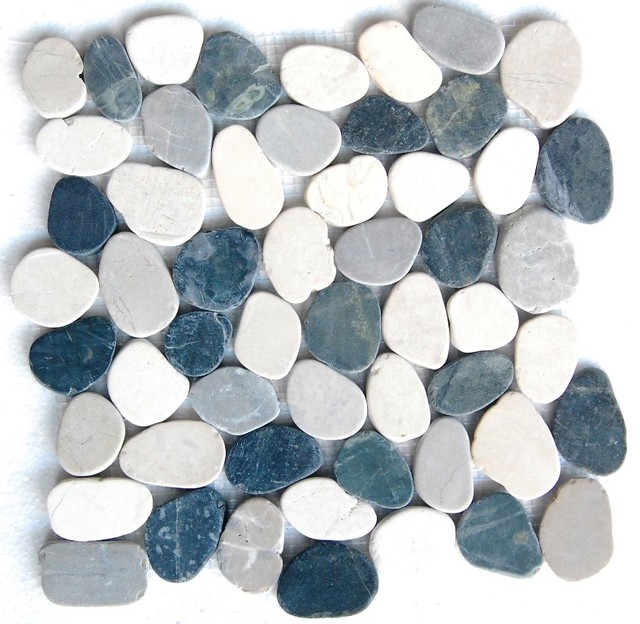 Java Indonesian Natural Interlocking Pebble Tiles, 12"x12", Set of 100 ...
