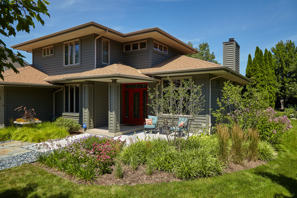 Modern Prairie Front Landscape - New Berlin - Midcentury - Garden ...