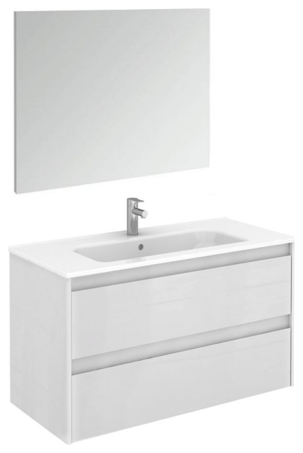 Ambra 100 Pack 1 Wall Mount Bathroom Vanity with Mirror - Modern ...
