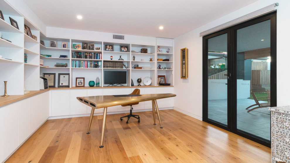 Black Hinged Door with two panels - Modern - Home Office - Brisbane ...