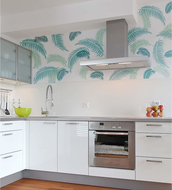 Palm Fronds Wall Pattern Kit, Trendy, Easy Wall Decor, 3-Piece ...