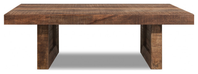 Solid Wood Butcher Block Dining Bench - Rustic - Accent And Storage ...