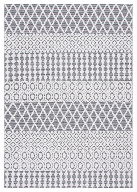 Safavieh Cabana Collection CBN652 Indoor-Outdoor Rug Ivory/Grey, 4'5"x6 ...