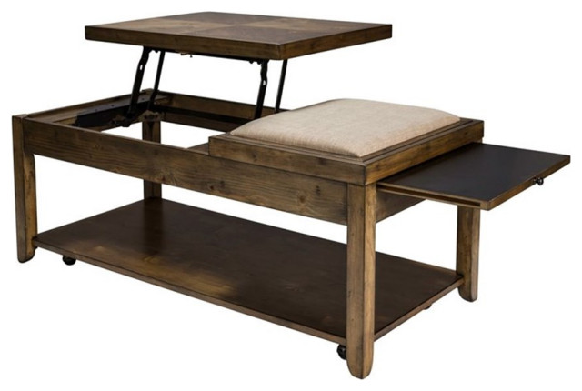 Mitchell Medium Brown Cocktail Table - Rustic - Coffee Tables - by ...