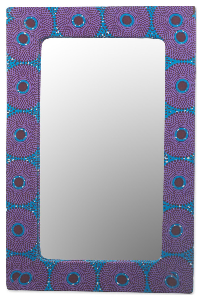 Novica Handmade Violet Destiny Cotton And Wood Wall Mirror ...
