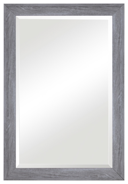 Distressed Gray With Wood Grain Appearance Mirror - Farmhouse ...