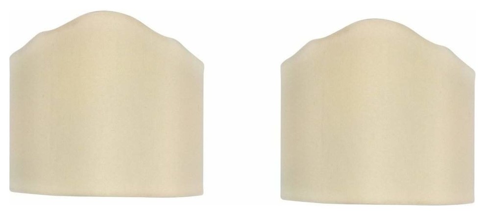 6" Wall Sconce Shield Lamp Half Shades, Set of 2, Eggshell Silk ...