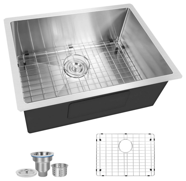Stainless Steel Undermount Single Bowl Kitchen Sink with Accessories ...