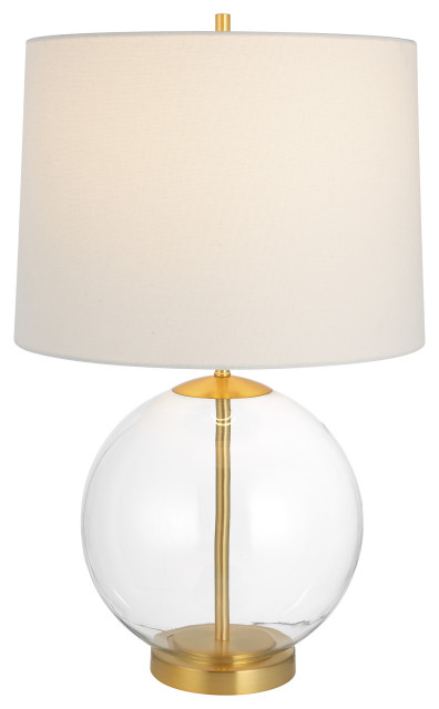 Clear Glass Body With Gold Accents Table Lamp - Contemporary - Table Lamps - by Ownax | Houzz