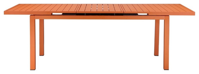 Pangea Home Miami 30x95" Modern Aluminum Extension Table in Orange ...