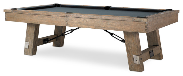 Isaac 8' Pool Table and 12' Shuffleboard Combo Package by Plank and ...