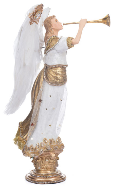 Katherine's Collection 2023 Heralding Angel Tabletop, 13", White/Gold ...