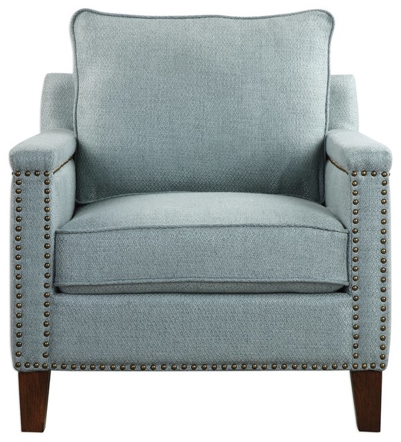 Uttermost Charlotta Sea Mist Accent Chair - Transitional - Armchairs ...