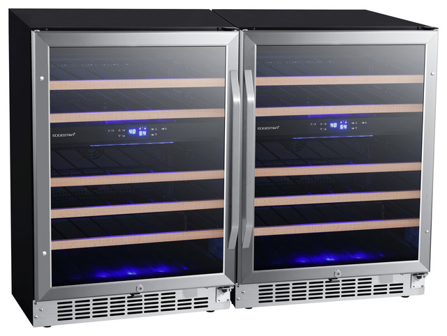 EdgeStar CWR462DZDUAL 48"W 92 Bottle Built-In Side-by-Side Wine - Beer ...