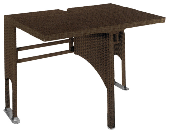 DANIELLA 3-Piece All-Weather-Wicker Set, Half-Sq Table, Stack Armchairs ...