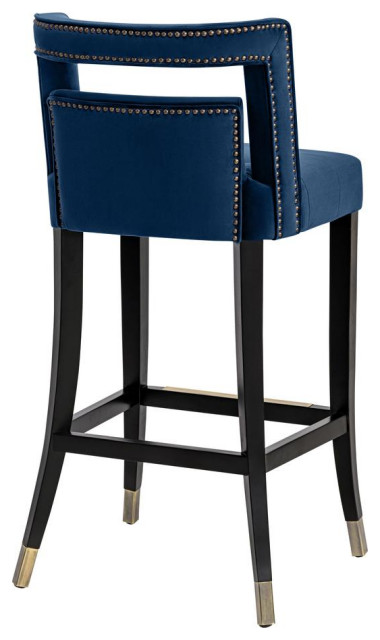 Hart Navy Velvet Counter Stool - Contemporary - Bar Stools And Counter ...