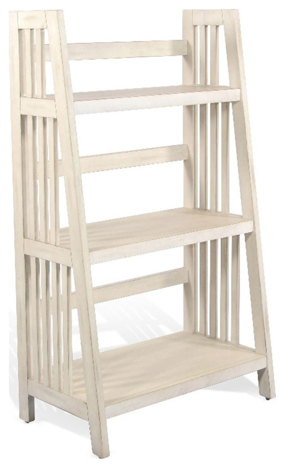 Sunny Designs Bayside 48" Farmhouse Mahogany Folding Bookcase in Marble ...