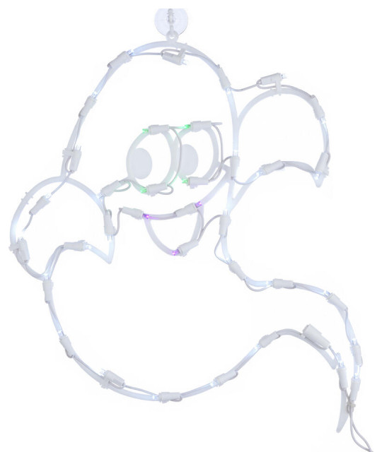 Vickerman 35 Light LED Ghost Window Decor 15x14", White, 15"x14 ...