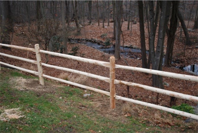 4 ft high Post and Rail, Full Round cedar fencing. - New York - by ...