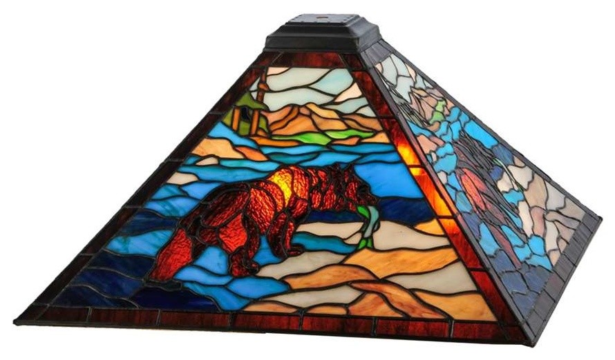 17Sq Grizzly Bear Shade - Rustic - Lamp Shades - by ShopFreely | Houzz