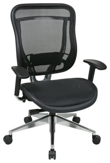 Big and Tall Executive Black High Back Chair with Mesh Fabric Back and ...