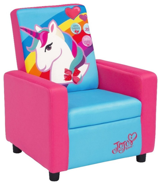 Delta Children JoJo Siwa Fabric Upholstered High Back Chair in Blue ...