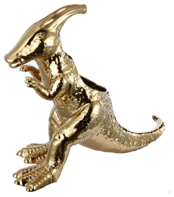 Golden Animal Planter, Shiny Finish - Contemporary - Indoor Pots And ...