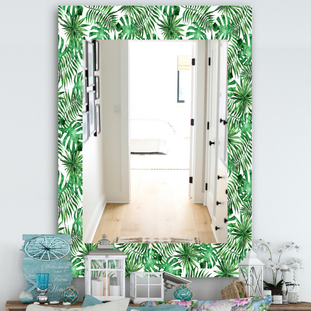 Designart Tropical Mood Foliage 8 Bohemian And Eclectic Frameless Wall ...