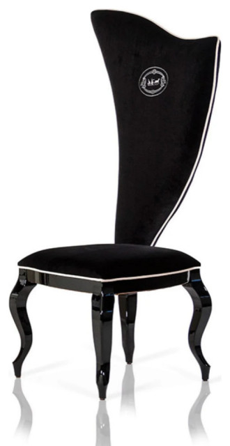 Jean Transitional Black Fabric Chair, Set of 2 - Traditional - Dining ...
