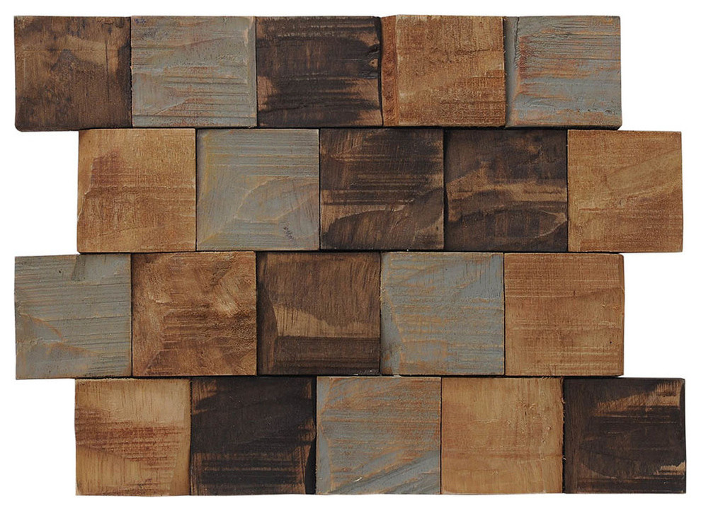 East at Main Kayu Contours Teak Wall Tile - Rustic - Mosaic Tile - by ...