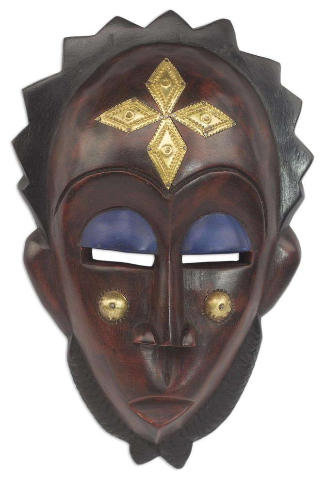Gleaming forehead African Wood Mask - Tropical - Wall Accents - by ...