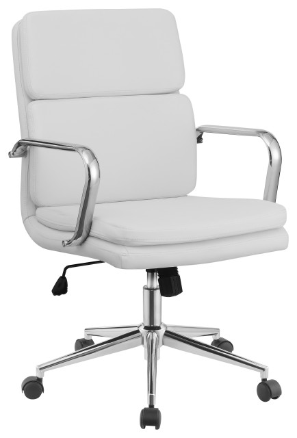 Ximena Standard Back Upholstered Office Chair White - Contemporary ...