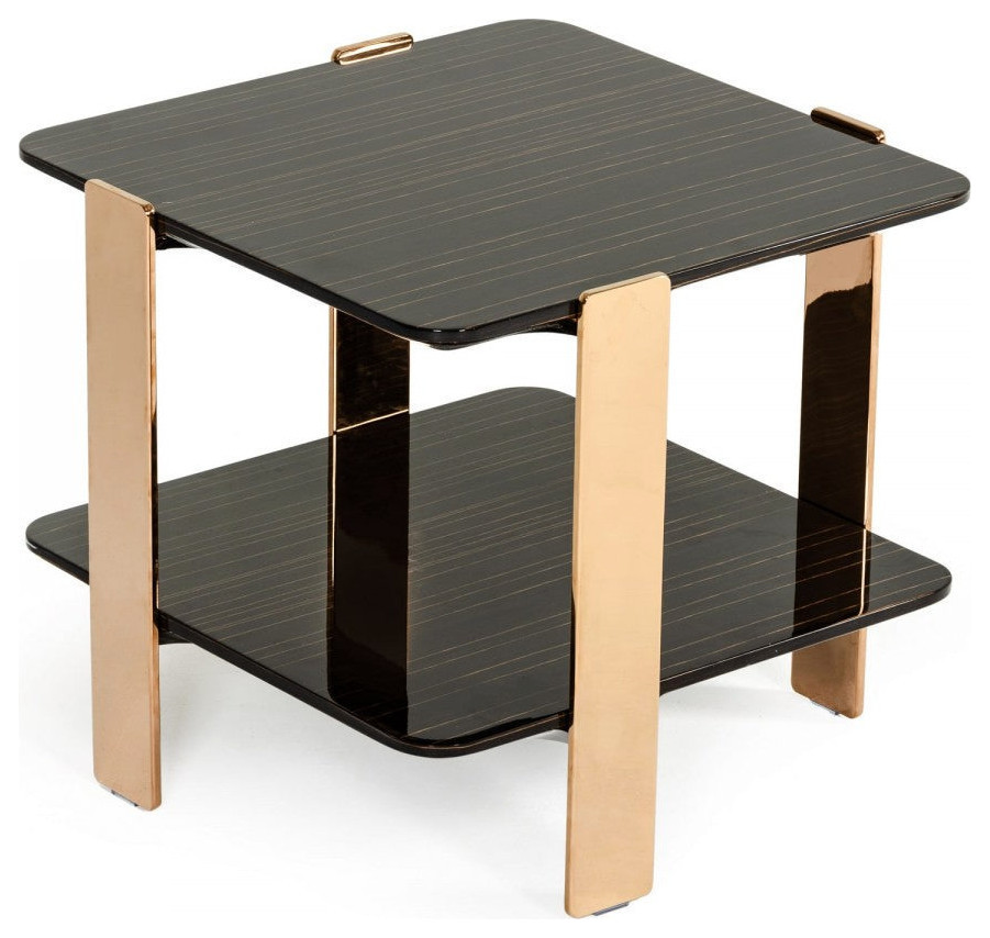 Andika Modern Ebony and Rosegold End Table - Contemporary - Side Tables And End Tables - by ...