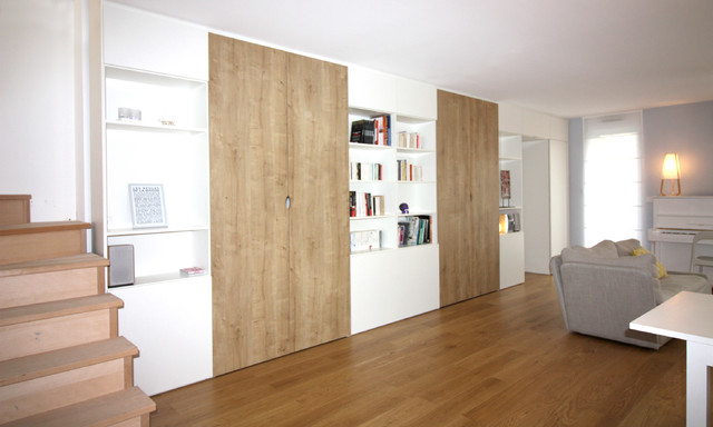 Création d'un meuble multifonctions sur un mur complet