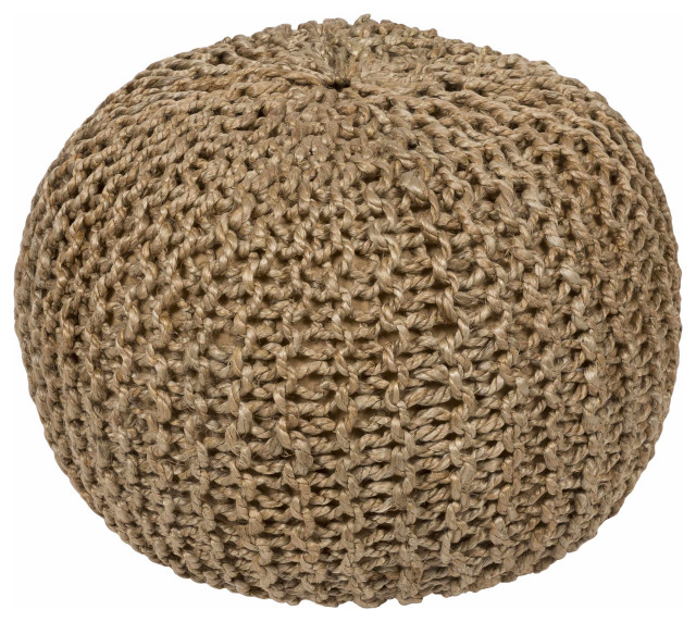 Hauteloom Coombabah Pouf - 16"H x 18"W x 18"D Cylinder, 14""H x 20""W x 20""D Round ...