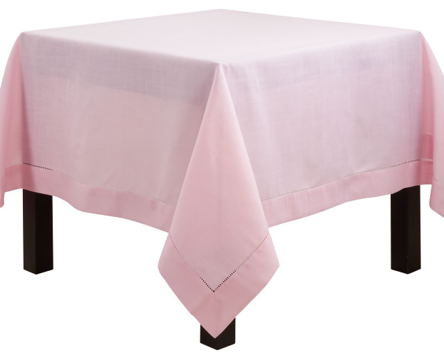 Tablecloth With Hemstitched Border Design, 60" - Contemporary ...