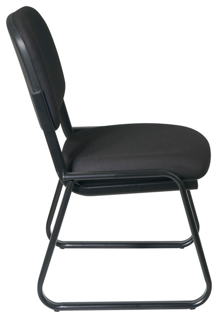 Deluxe Sled Base Armless Chair with Designer Plastic Shell in Black ...