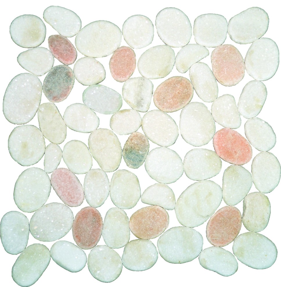 Sliced Mixed Pebble Tile - Contemporary - Decorative Objects And ...