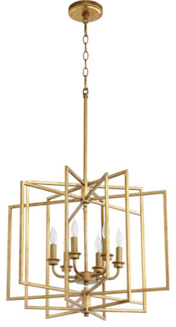 Quorum Hammond 6 Light Pendant, Gold Leaf - Transitional - Pendant ...