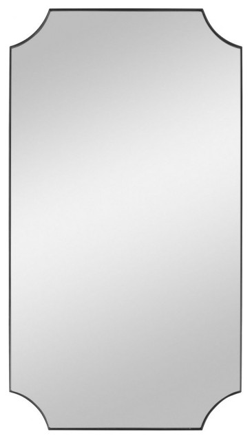 Modern Traditional Style Mirror Stainless Steel Frame Scalloped Corner ...