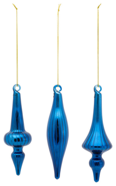 Glass Drop Ornament, 12-Piece Set - Traditional - Christmas Ornaments ...